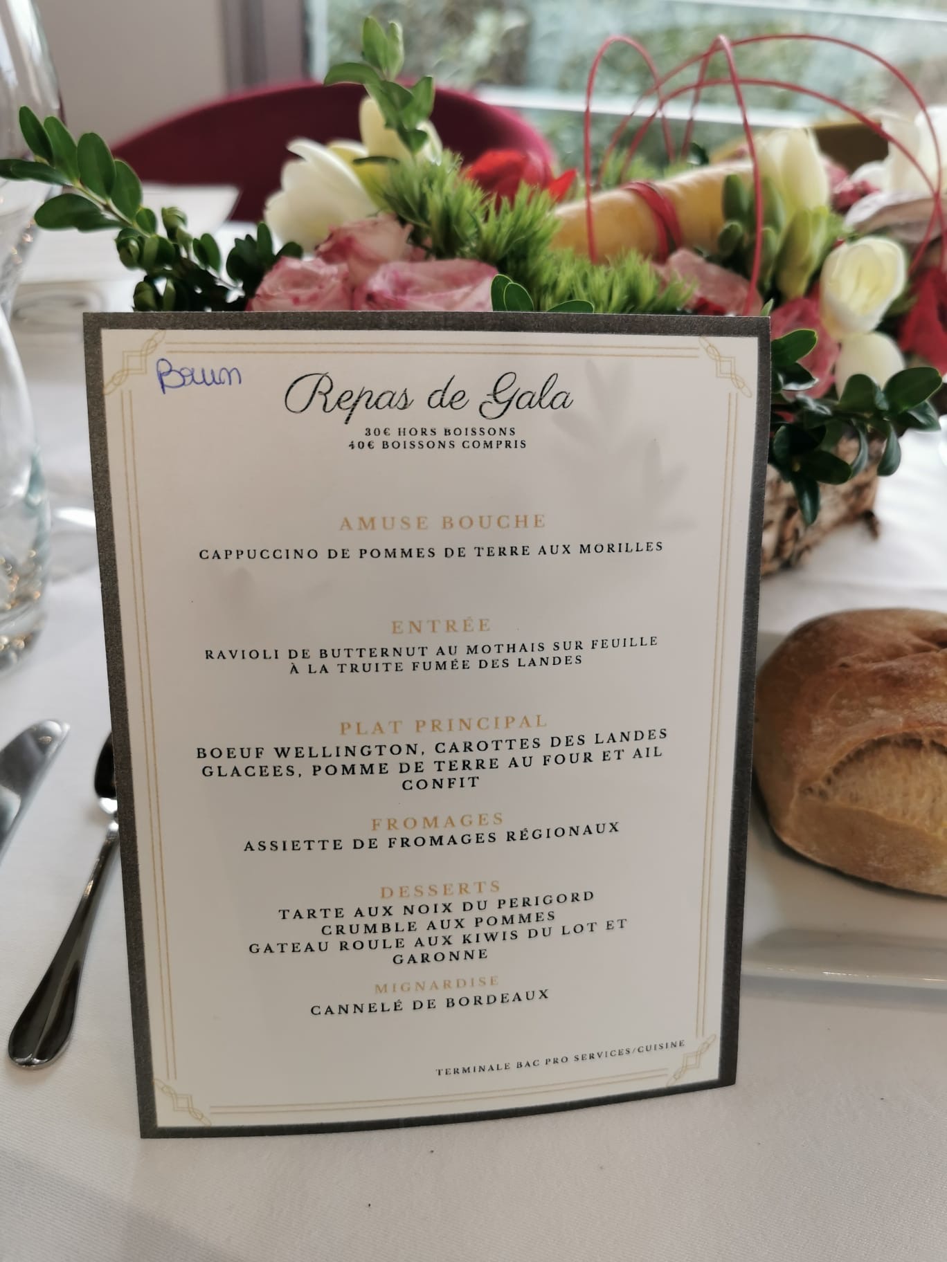 Mardi 12 Mars : Dîner de Gala au restaurant d’application – Lycée ...